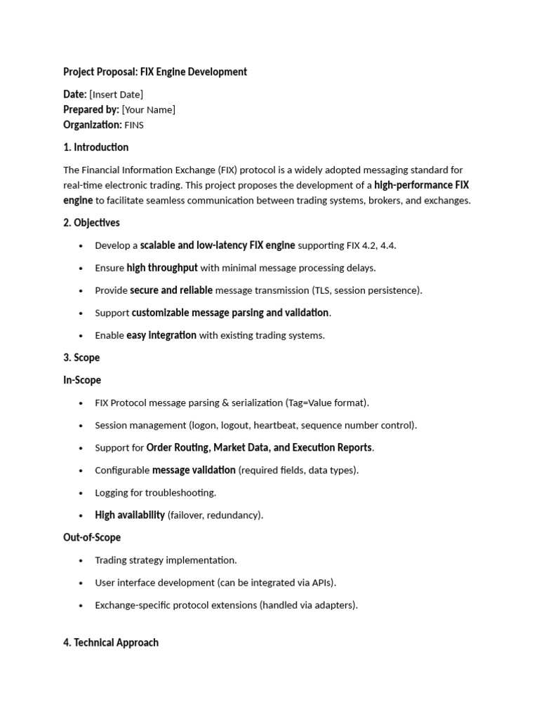 FIX Engine ProjProposal 02-1 | PDF | Transport Layer Security ...