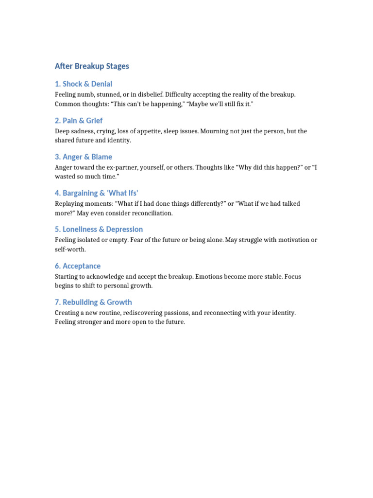 After Breakup Stages | PDF
