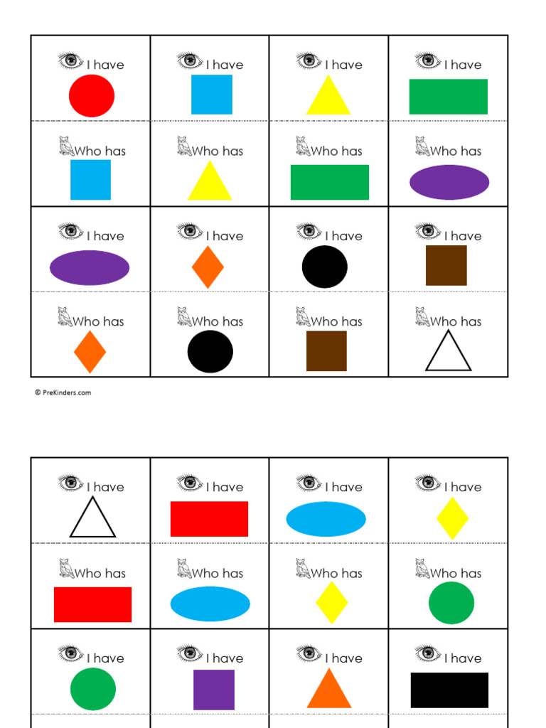I Have Who Has Shapes | PDF