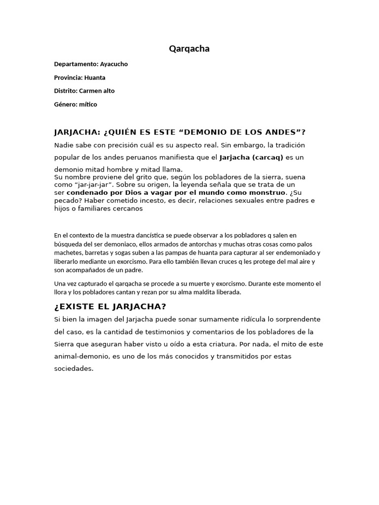 El Mito del Jarjacha en los Andes | PDF