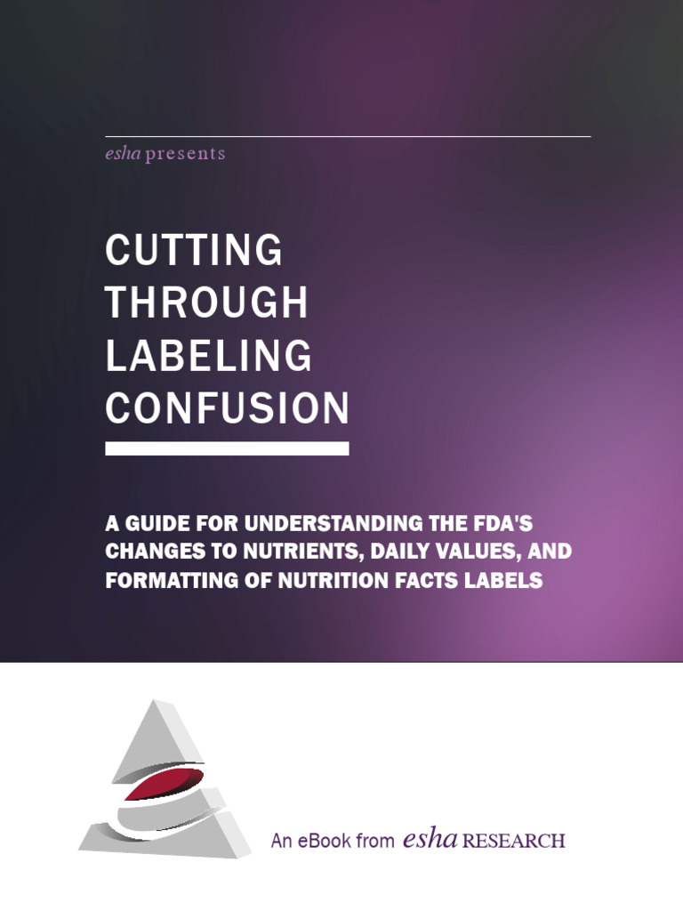 Esha Guidelines on Nutrition Label Changes | PDF | Nutrition Facts ...