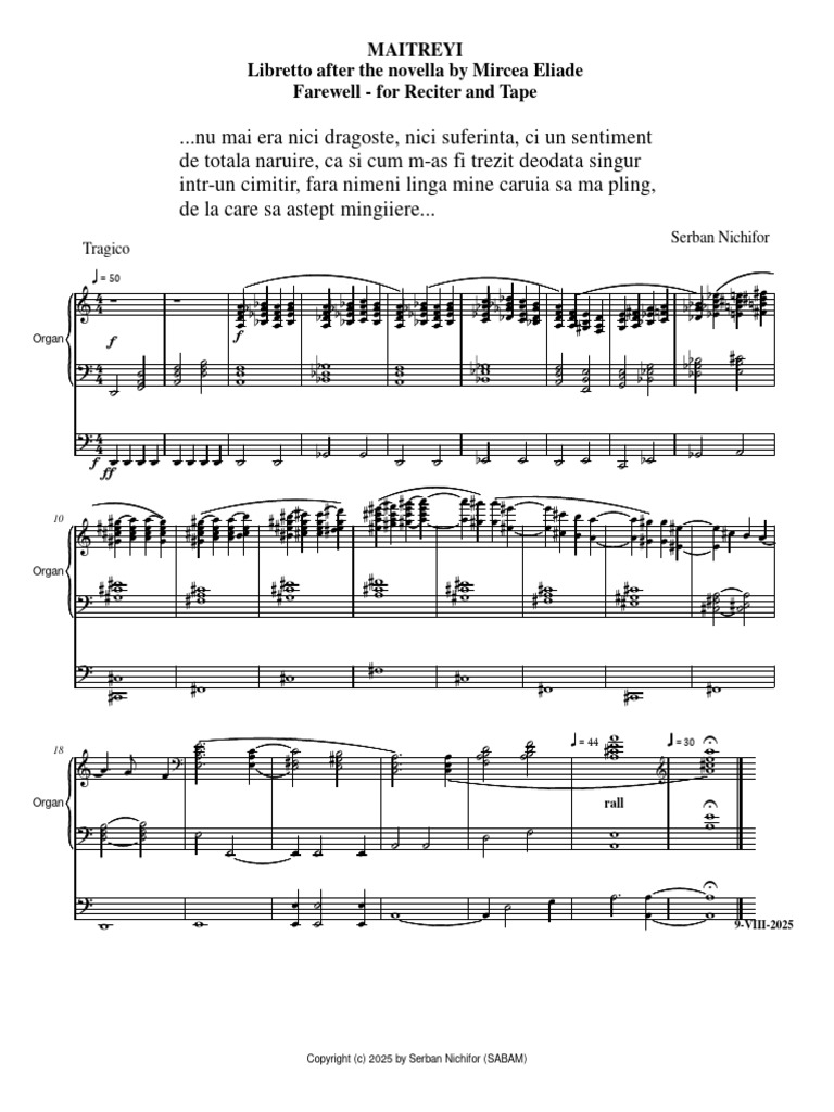 Maitreyi: Libretto by Serban Nichifor | PDF