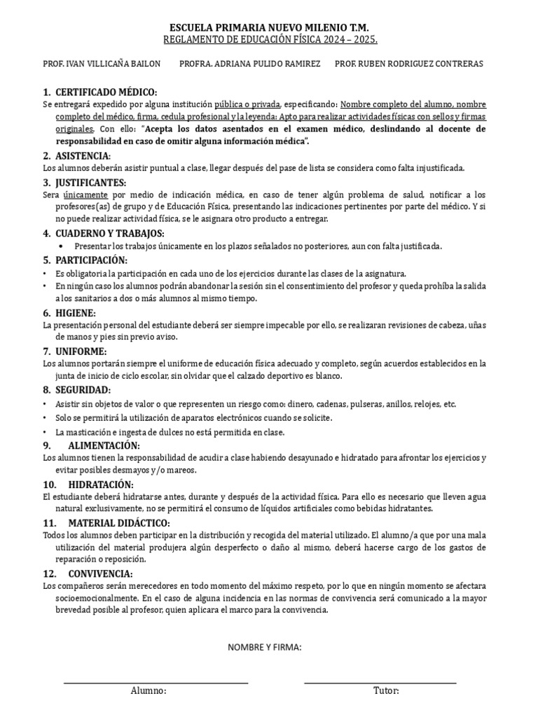 Reglamento 2024 - 2025 ULTIMO | PDF