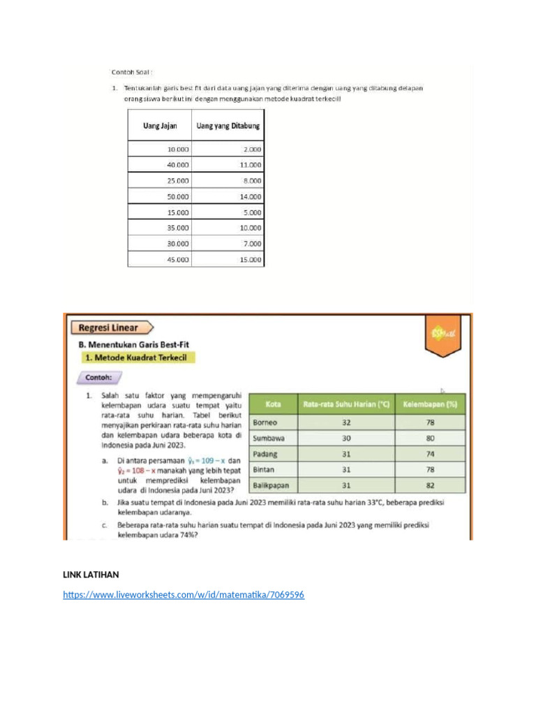 Latihan Metode Kuadrat Terkecil | PDF