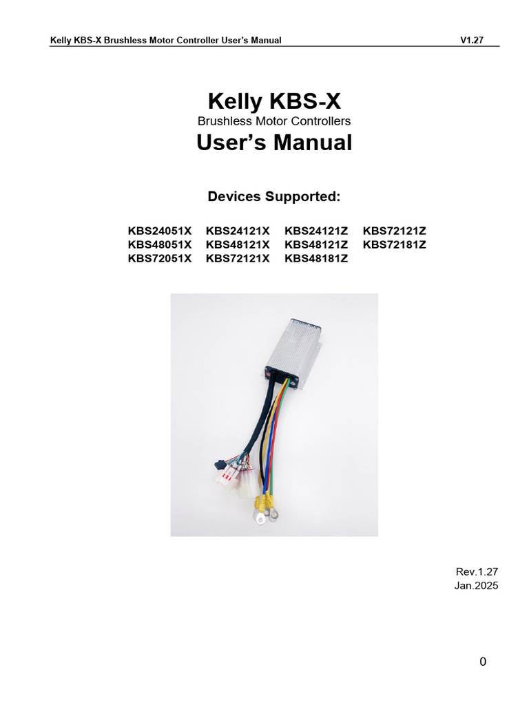 KBS-X Motor Controller User Manual | PDF | Brake | Switch