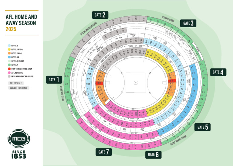 MCG AFL Seating Plan 2025 | PDF