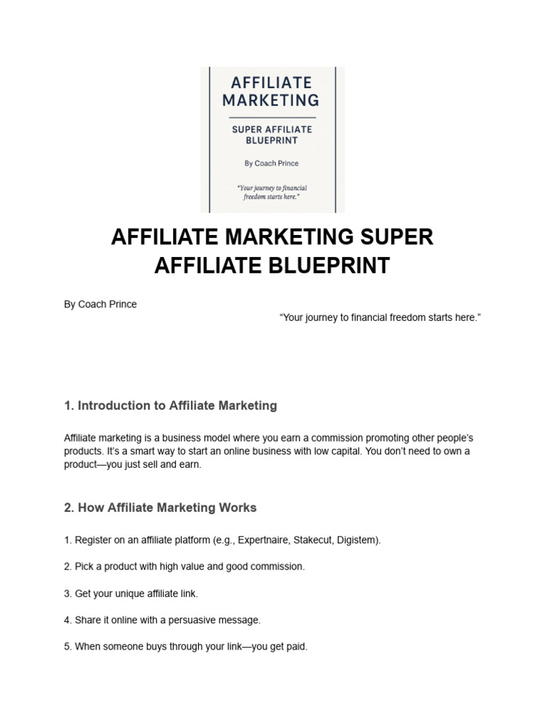 Super Affiliate Blueprint Guide | PDF | Marketing | Web 2.0