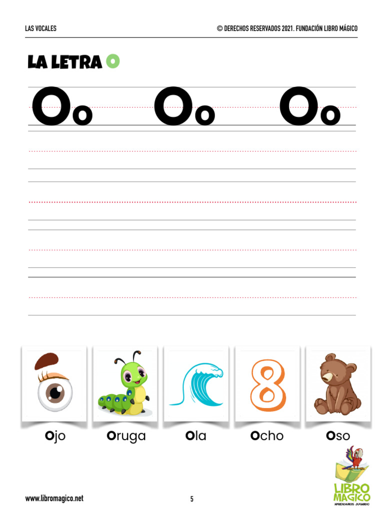 Aprendiendo la letra O y sus palabras | PDF