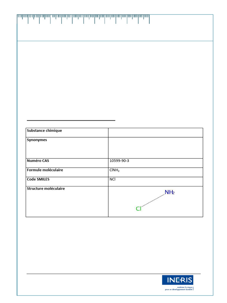 Monochloramine : Propriétés et Évaluations | PDF | Chlore | Substances ...