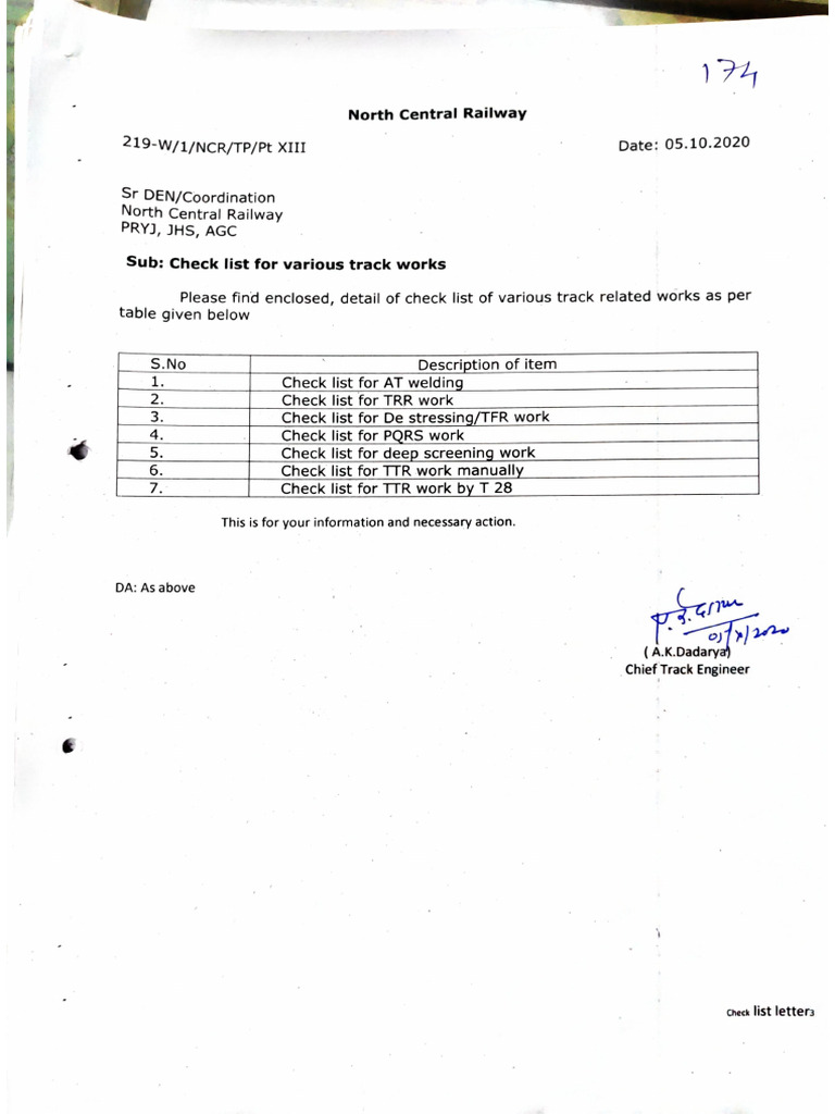 Chek List For Work | PDF