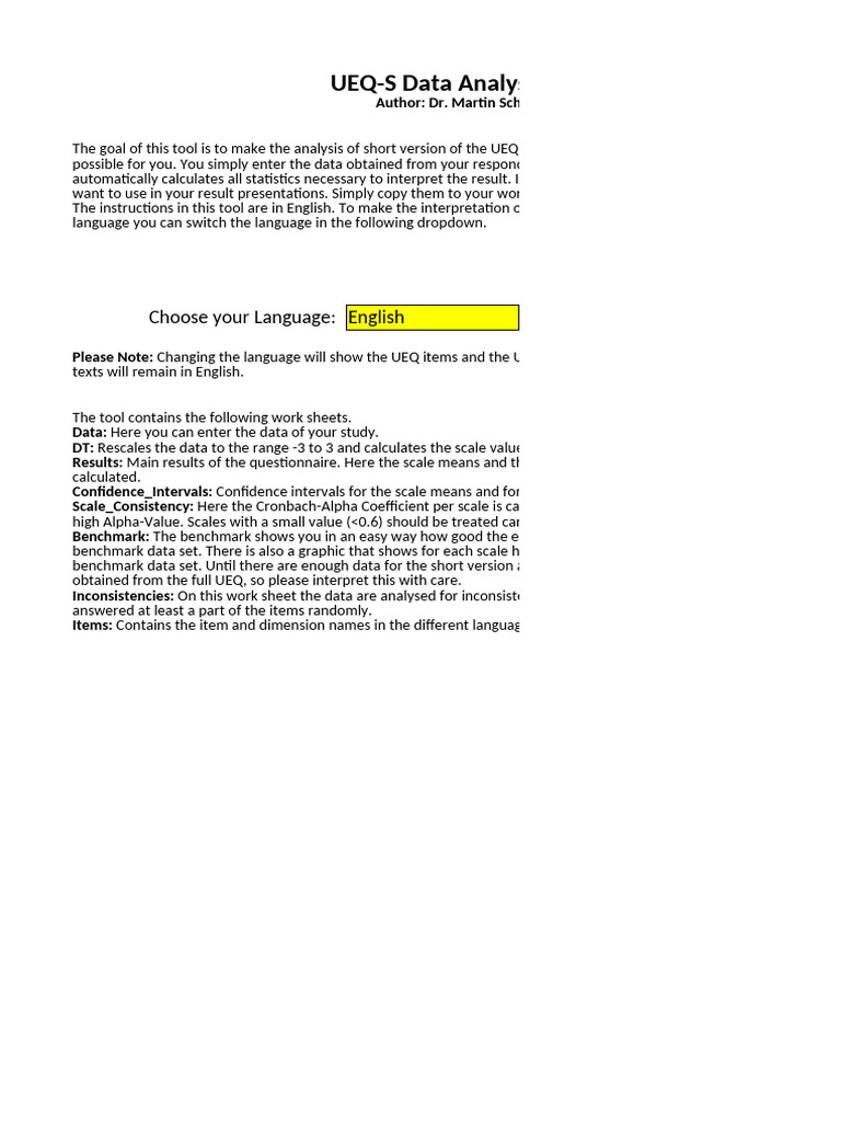 Short UEQ Data Analysis Tool | PDF | Data Analysis | Statistical Theory