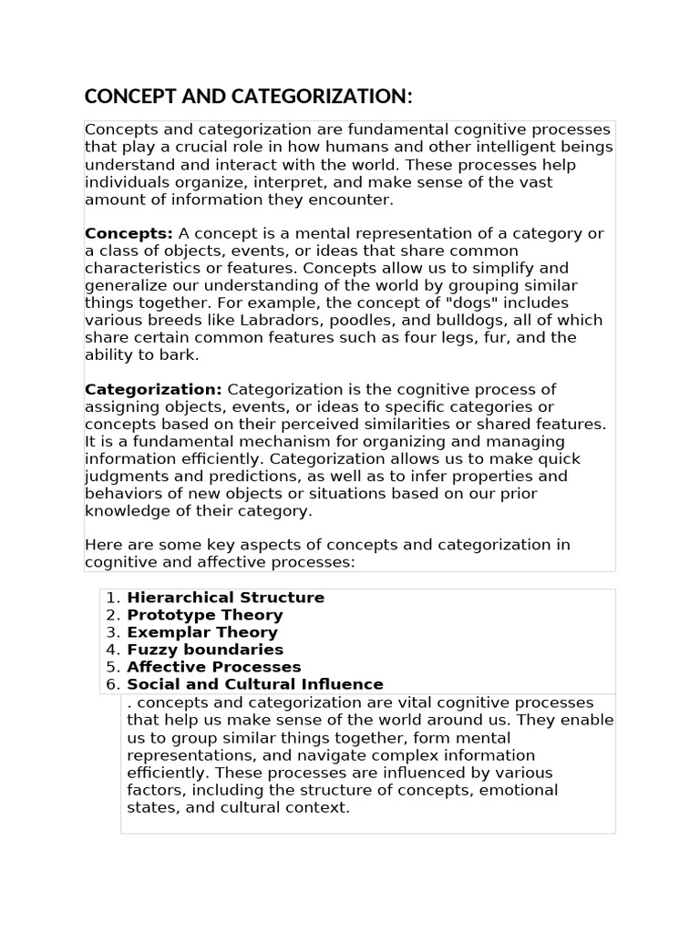 Concept and Categorization | PDF | Concept | Idea