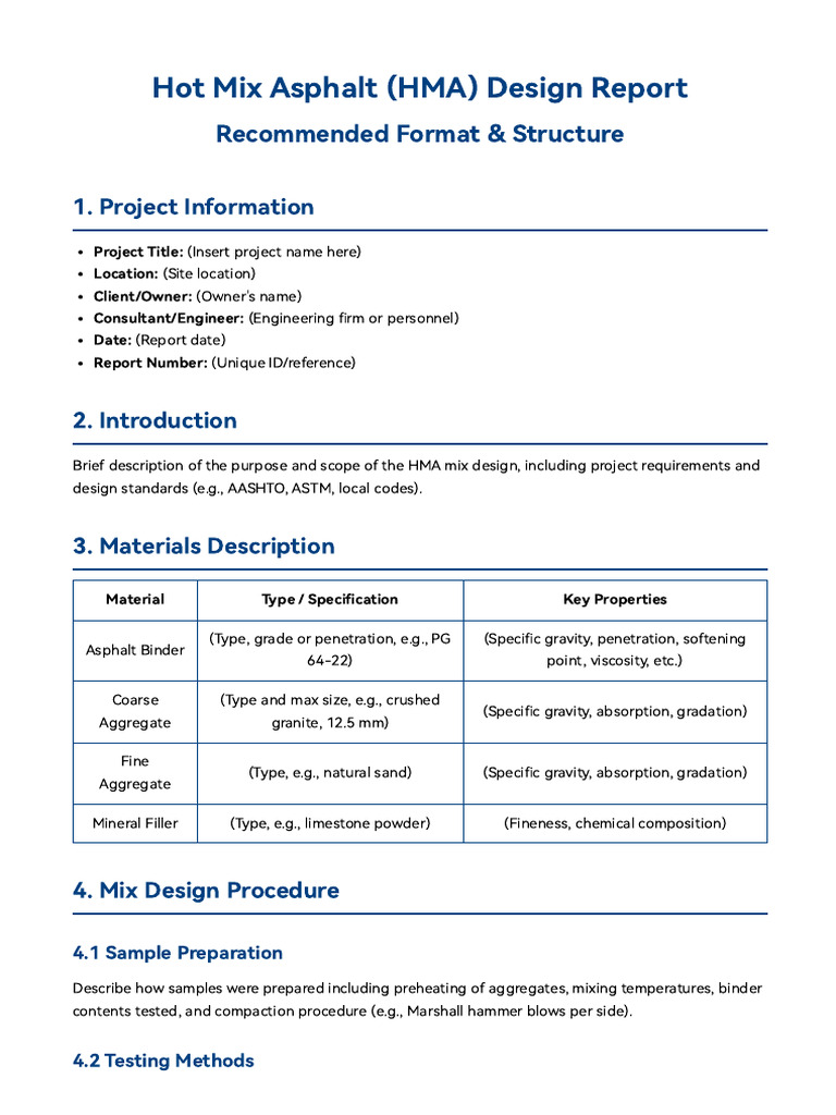HMA Design Report Overview | PDF | Construction Aggregate | Materials