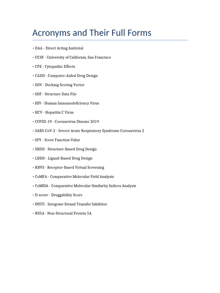 Acronyms and Full Forms | PDF