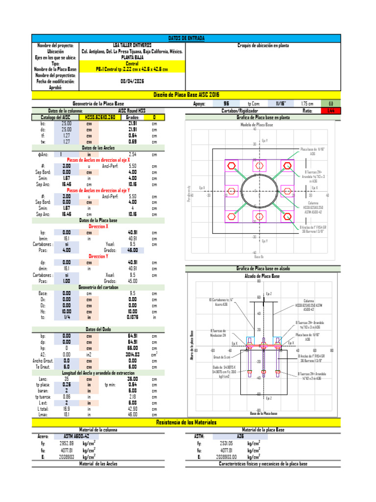 Diseño de Columna Circular Con Cartabones | PDF