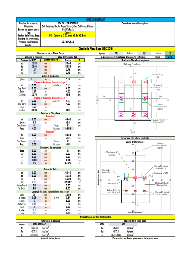 Diseño de Columna Rectangular Con Cartabones | PDF