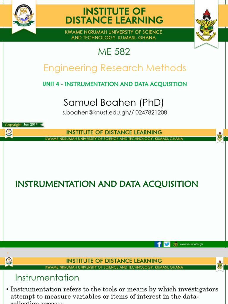 Unit 4 - Instrumentation and Data Acquisition | PDF | Data Acquisition | Focus Group