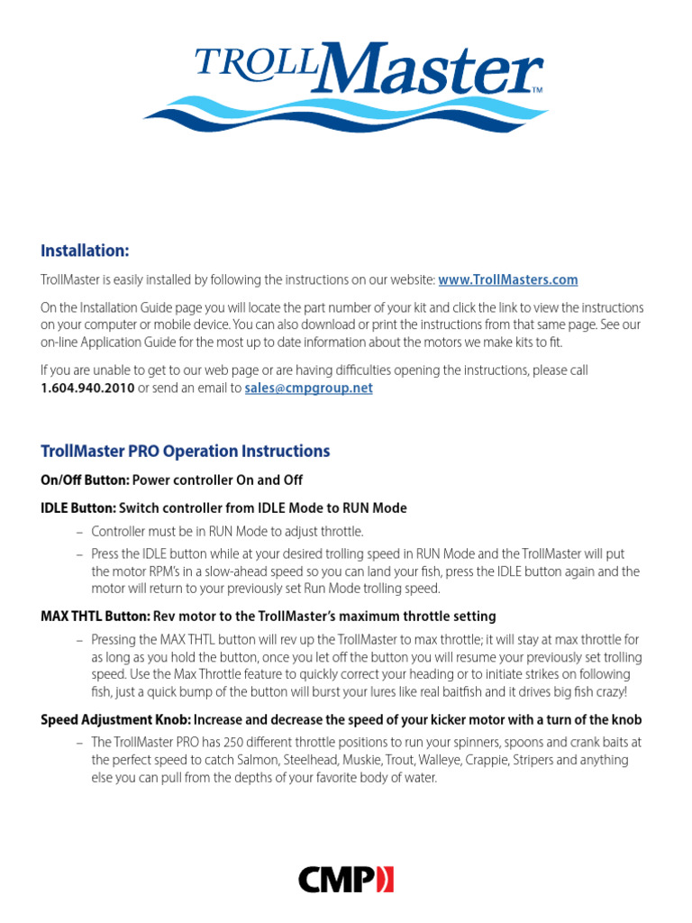 TrollMaster PRO Installation and Operation Instructions | PDF