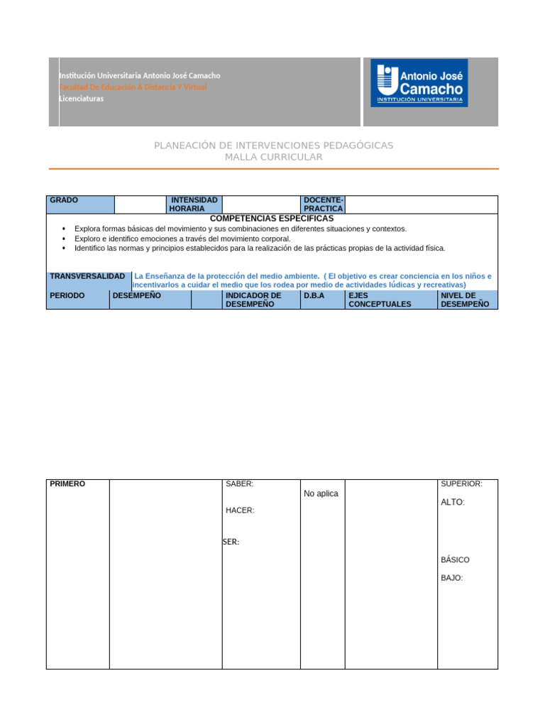 MALLA CURRICULAR - Docx P2 | PDF | Aprendizaje