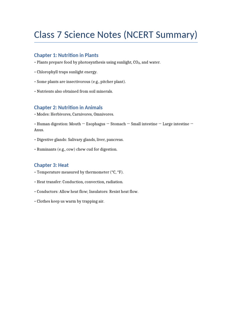 Class 7 Science Notes | PDF