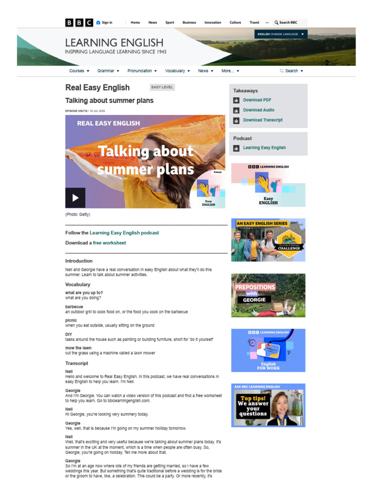 WWW BBC Co Uk Learningenglish English Features Real Easy English 3 | PDF