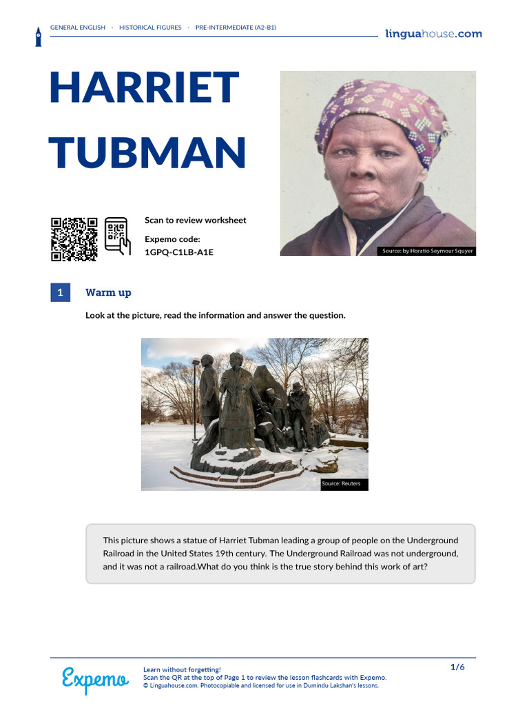Harriet Tubman: A Pre-Intermediate Study | PDF | Harriet Tubman ...