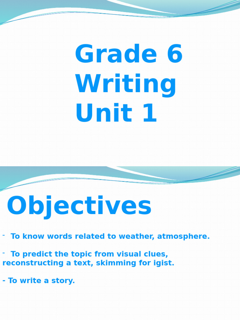Weather and Story Writing Unit 1 | PDF