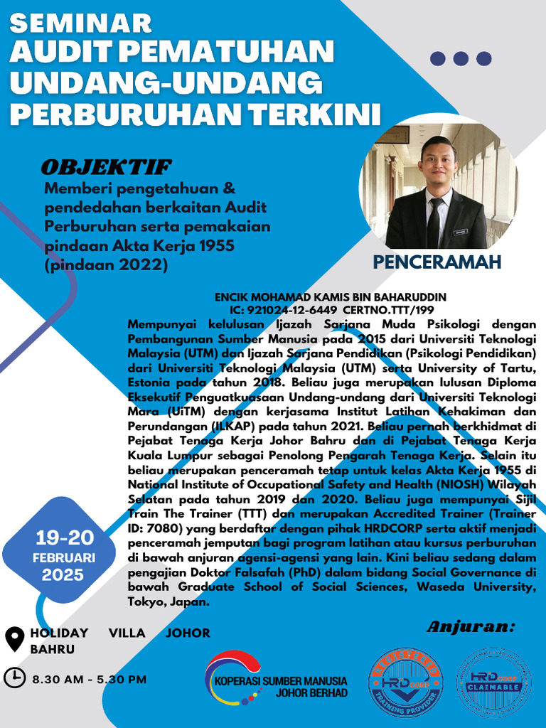 Audit Pematuhan Undang-Undang Perburuhan Terkini-19-20 Feb-1 | PDF