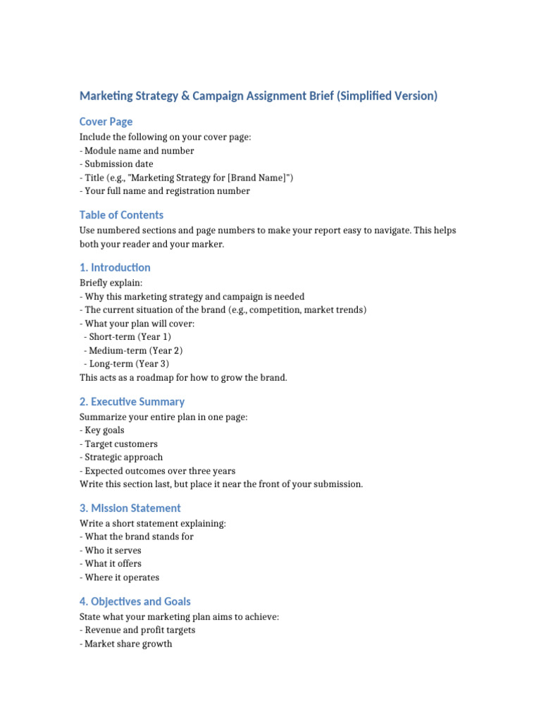Marketing Strategy Assignment Guide | PDF | Brand | Marketing