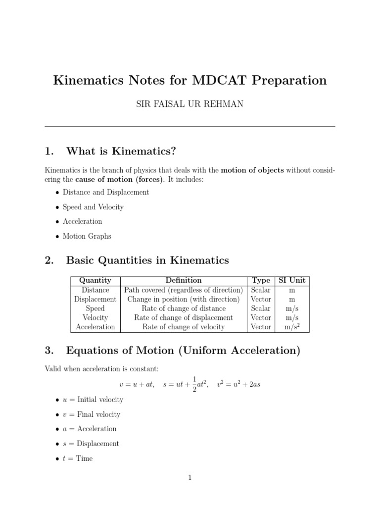 Mdcat | PDF | Velocity | Acceleration