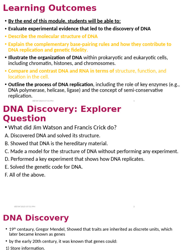Molecular Genetics Module 1 - Part 2 | PDF | Histone | Dna