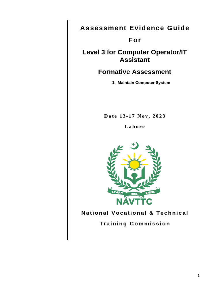 Level 3 IT Assistant Assessment Guide | PDF | Computer Virus | Computer ...