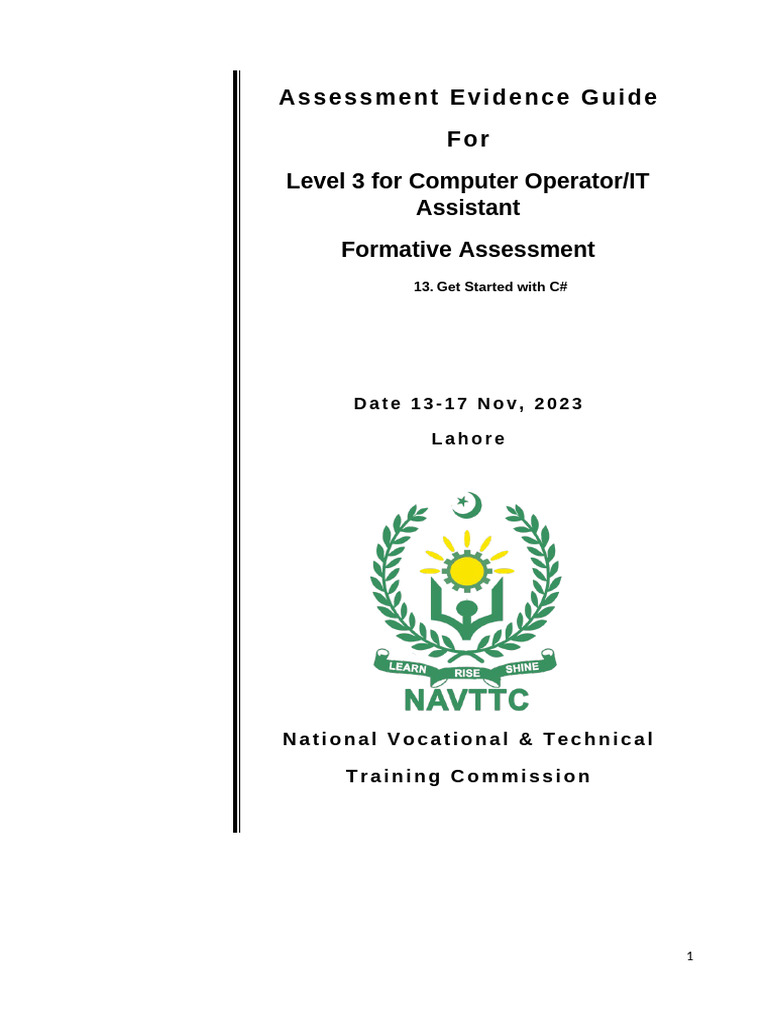 Formative Get Started With C# | PDF | C Sharp (Programming Language) | Computer Terminal