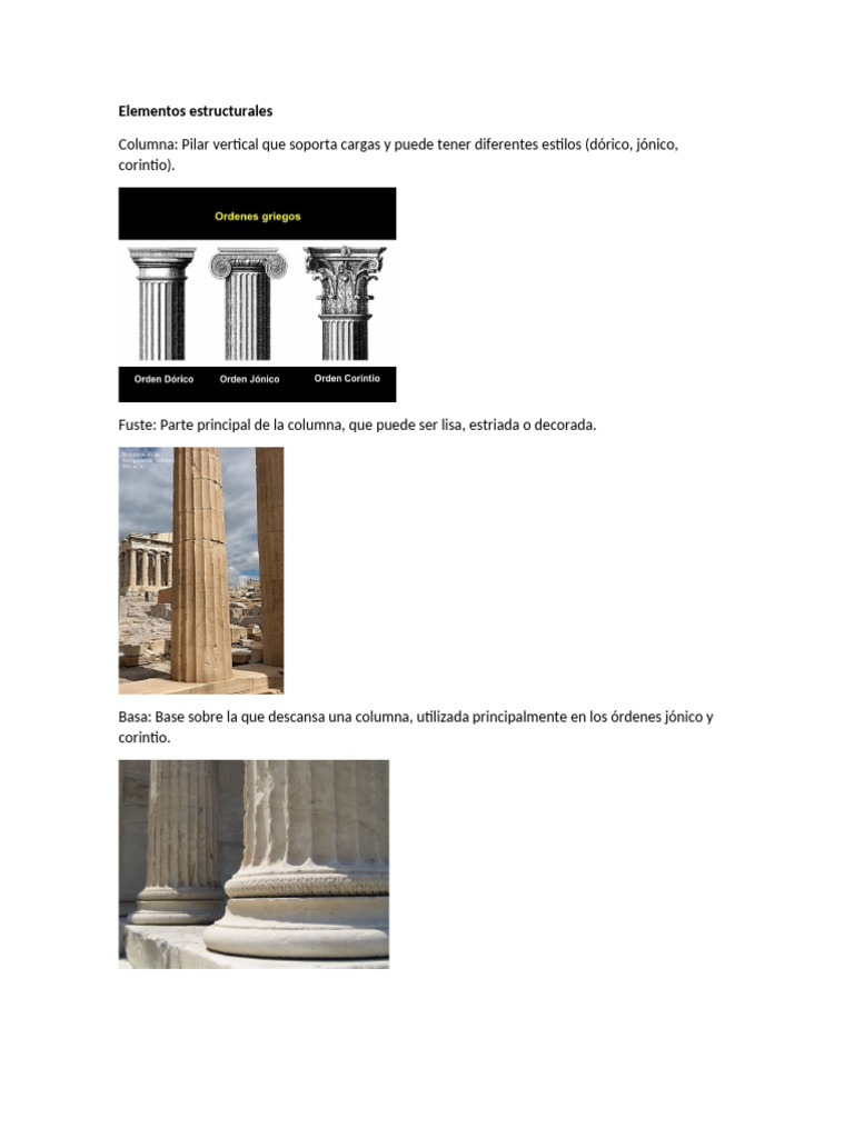 Elementos Clave de la Arquitectura Clásica | PDF | Columna | Hazme