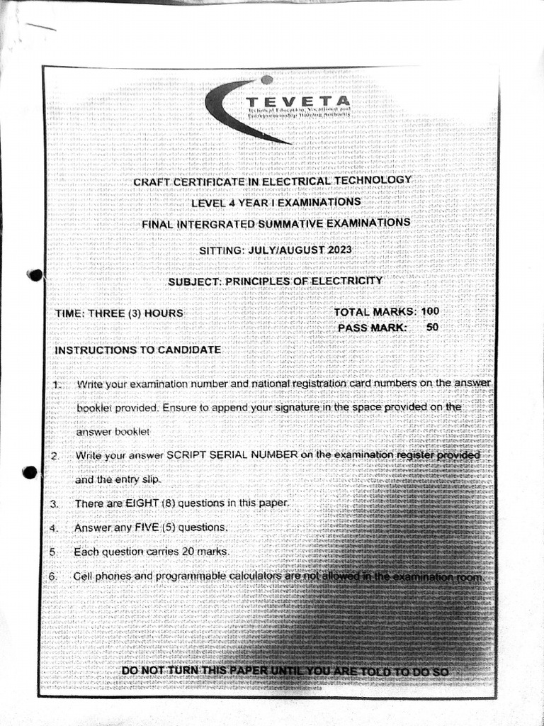 Principles of Electricity 2023 | PDF
