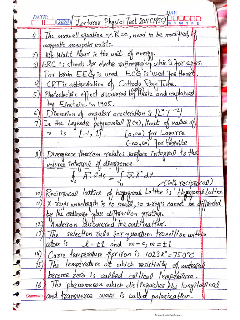 PPSC 2011 Lec Phy Paper Solved | PDF