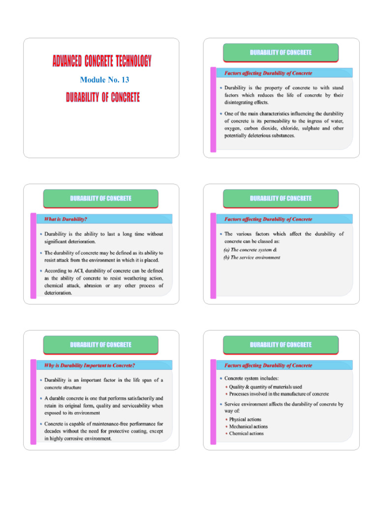 Module 13 (Durability of Concrete) | PDF