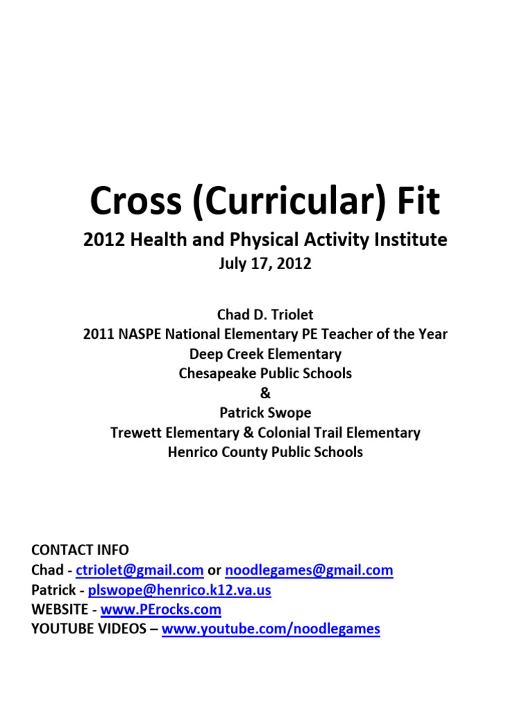 Kindergarten Physical Education Lesson Plan PDF Free Template | PDF ...