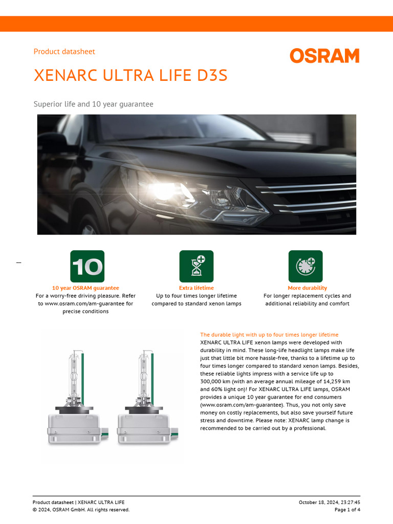 ZMP 4054212 Xenarc Ultra Life d3s | PDF
