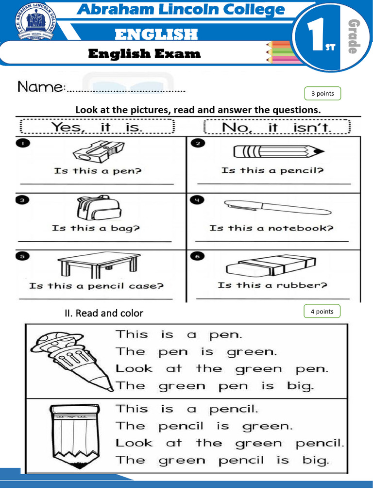 1st grade Primary - Exam - 2do trimestre | PDF