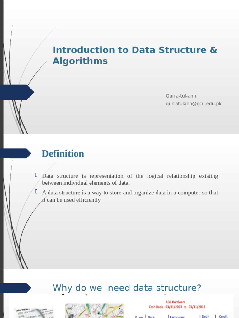 Lec 1-Introduction To Data Structure & Algorithms | PDF | Data ...