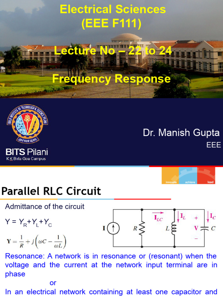 Parallel RLC Circuit Resonance Explained | PDF | Resonance | Control Theory