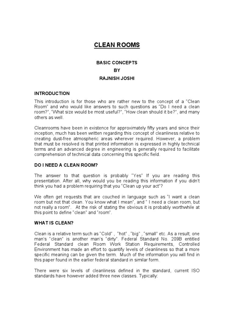 Understanding Clean Rooms Basics | PDF | Science | Technology (General)