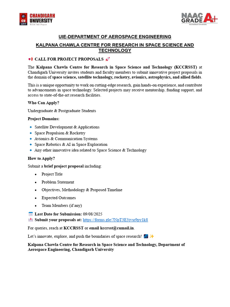 Kalpana Chawla Centre For Research in Space Science and Technology ...