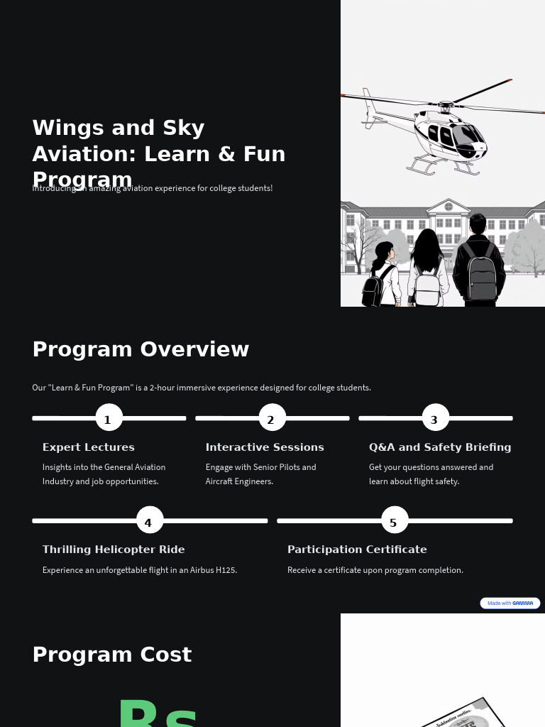 Wings and Sky Aviation Program Overview | PDF | Aviation | Transport Safety