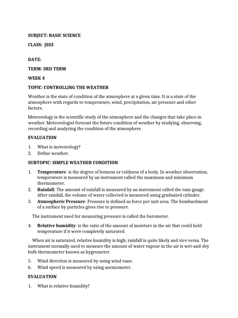 Controlling The Weather | PDF | Meteorology | Humidity
