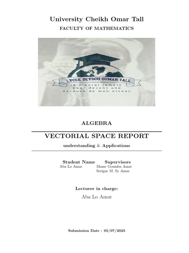 Vectorial Space Report Cot | PDF | Vector Space | Linear Map