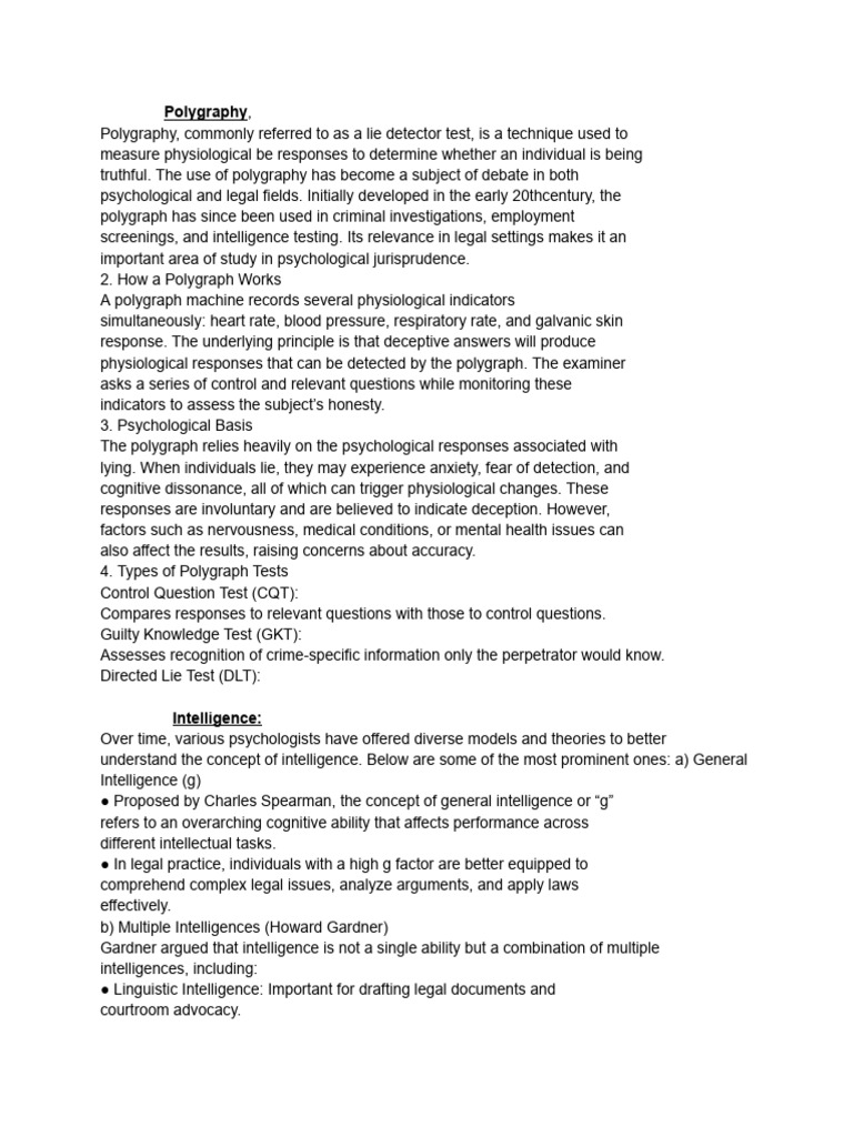 Final | PDF | Polygraph | Thought