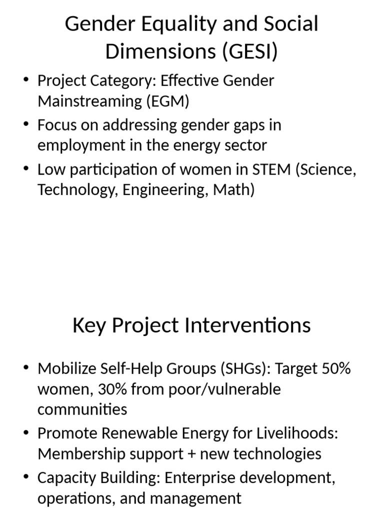 Gender Equality in Energy Sector Initiatives | PDF