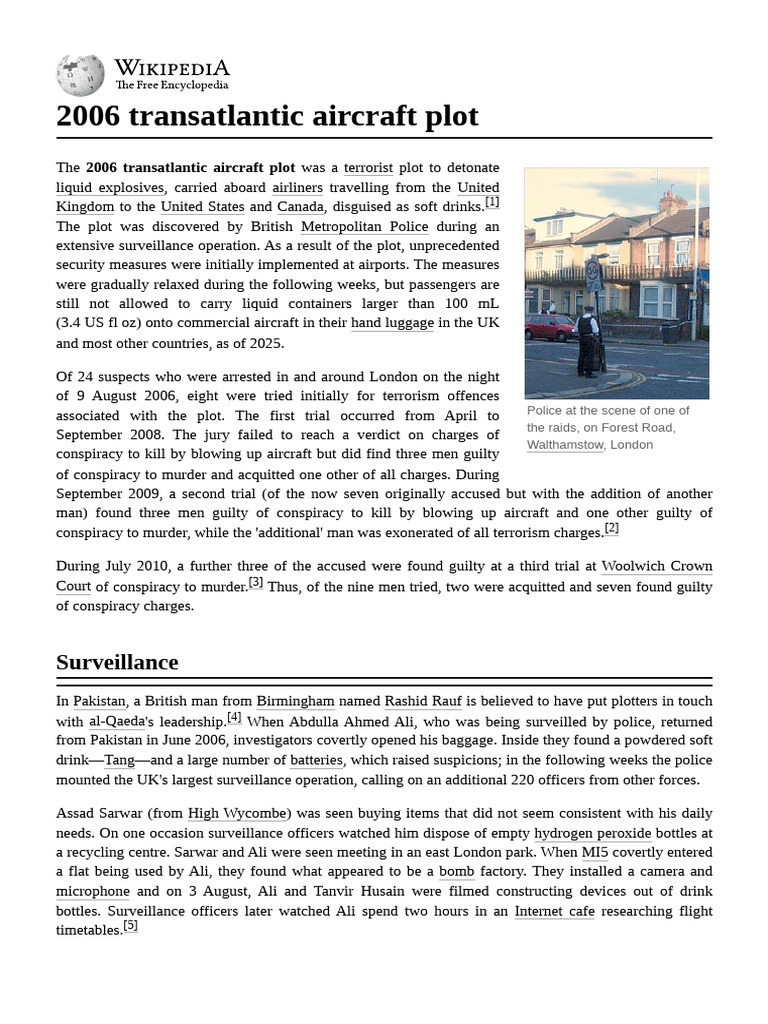 2006 Transatlantic Liquid Bomb Plot | PDF